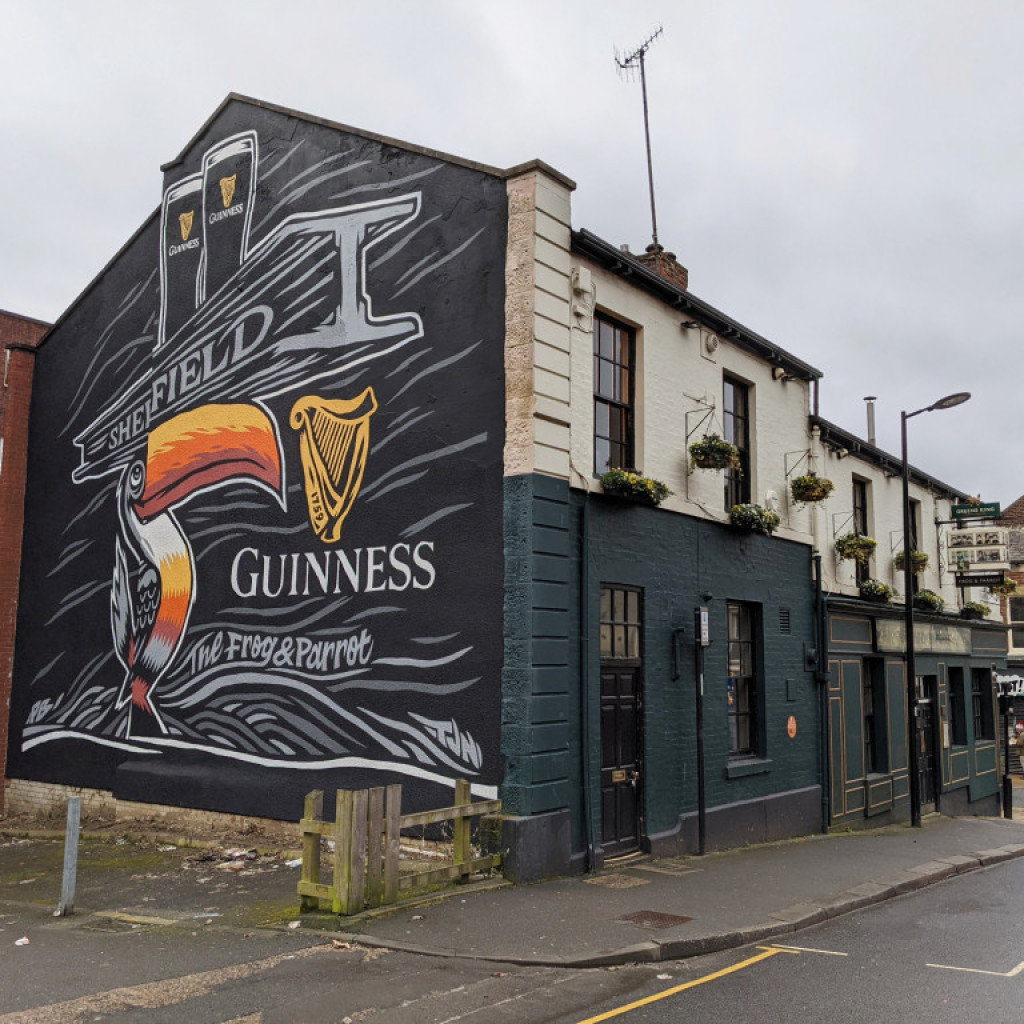 Frog & Parrot's Guinness Mural | Street Art Sheffield